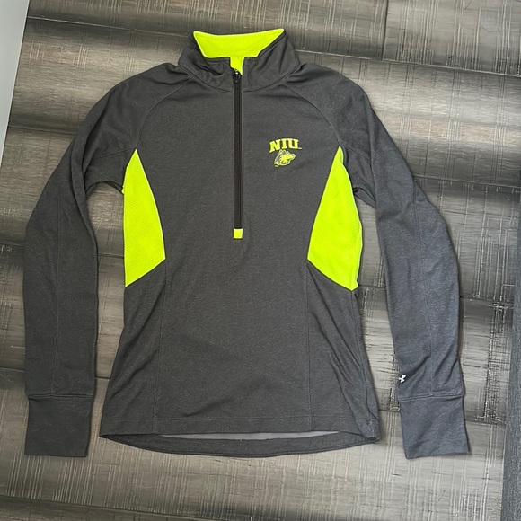 Under Armour | Tops | Niu Grey With Neon Green Accent Quarter Zip ...